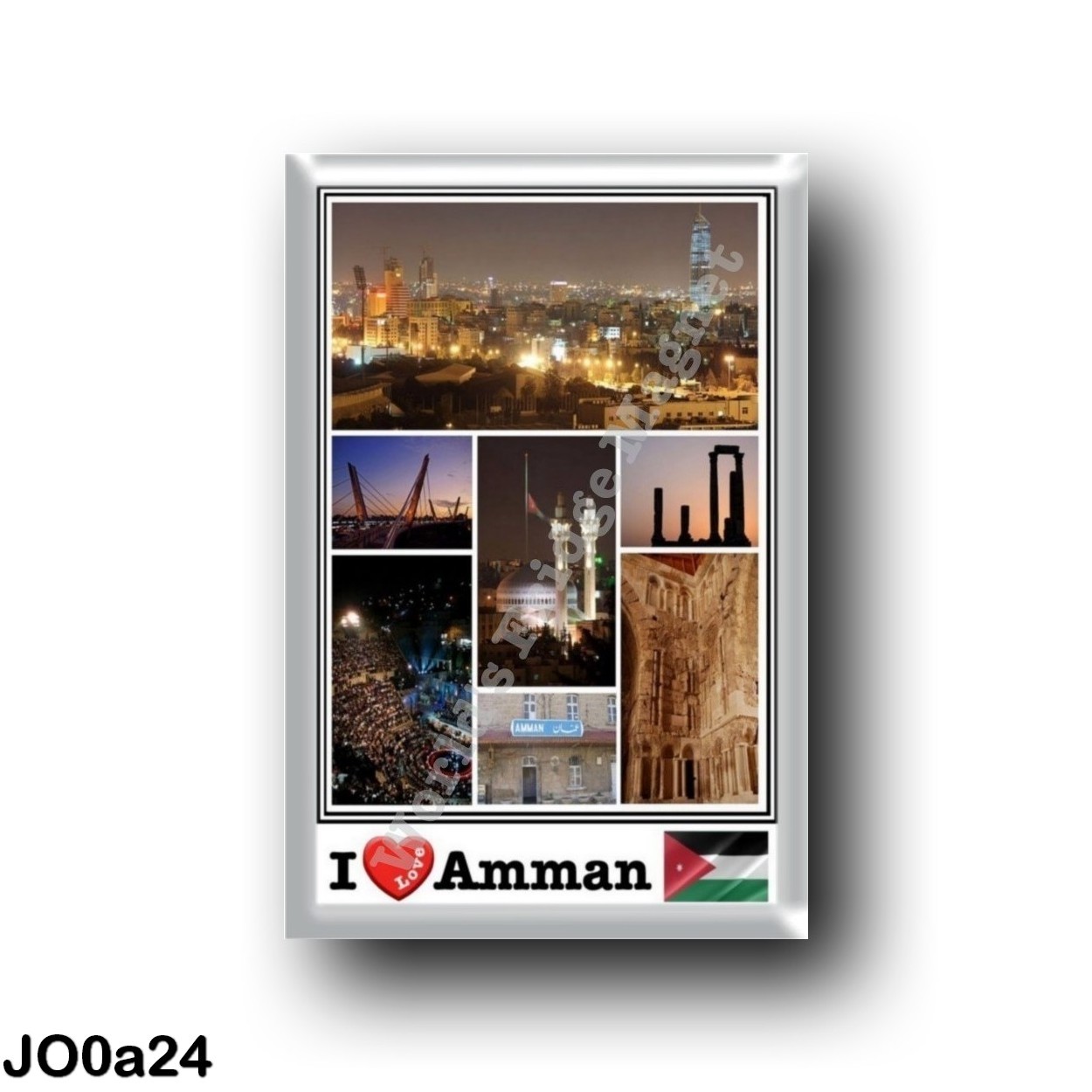 JO – Amman – I Love Mosaic – Panorama – Amman By Night – Travels and ...